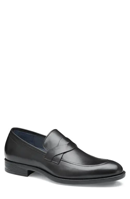 JOHNSTON & MURPHY COLLECTION Flynch Braided Strap Loafer - Black Italian Calfskin