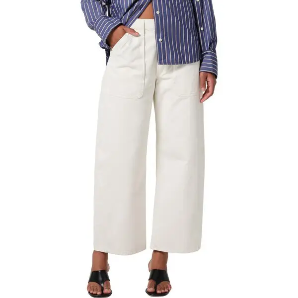 Citizens Of Humanity Ayla Wide Leg Utility Twill Pants - Pashmina (off White)