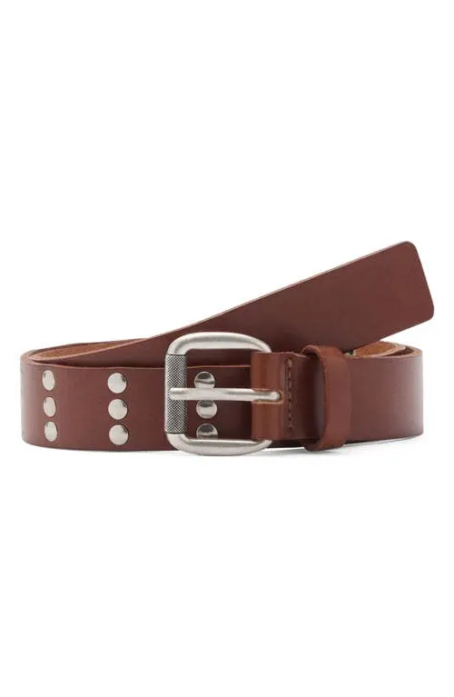 Mango Studded Leather Belt