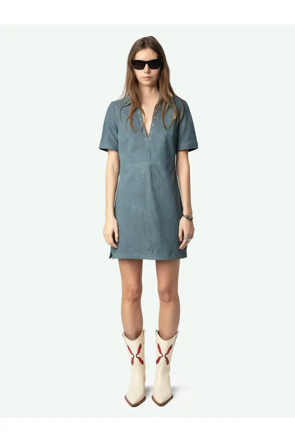 faux leather button down dress Croc-Effect Faux Leather Button Down Dress – Black L