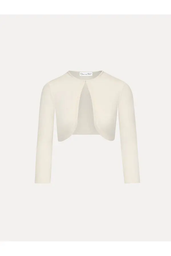 Oscar De La Renta Wool-blend Bolero - Natural