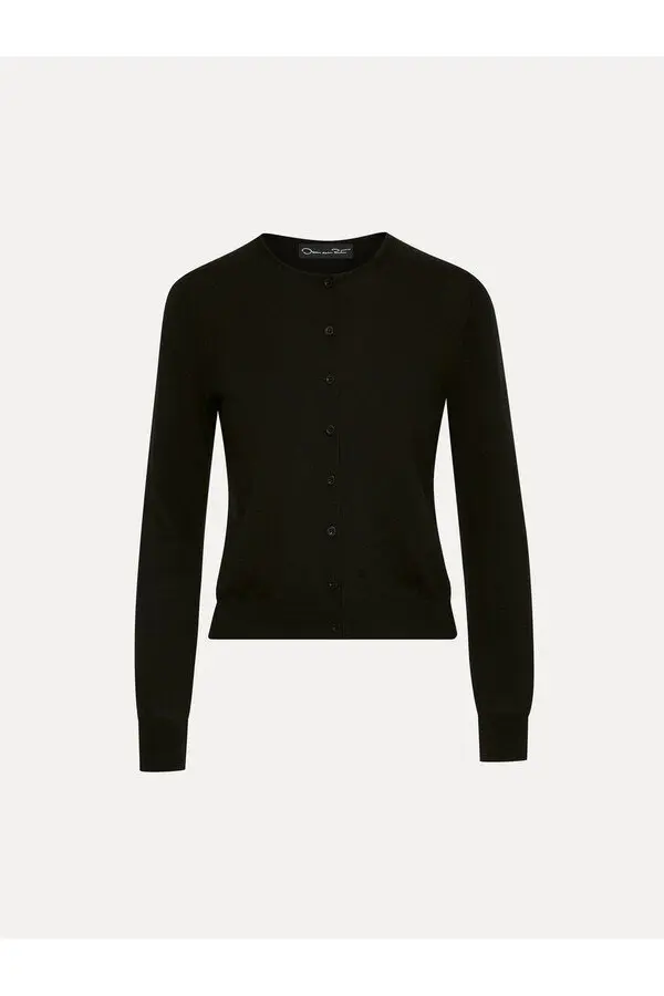 Oscar De La Renta Wool-blend Cardigan - Black