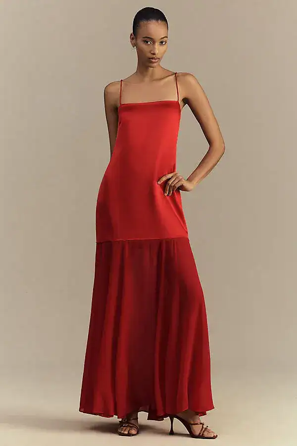 moraya dropped waist maxi dress ivory Shona Joy - Moraya Plunged Maxi Dress - Ivory