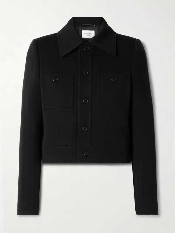 Saint Laurent Cropped Wool-blend Jacket