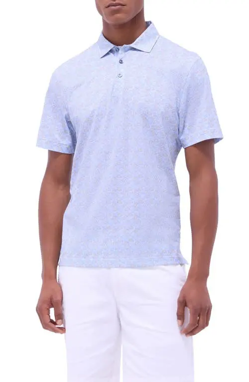 Bugatchi Victor Ooohcotton® Leaf Print Polo - Air Blue