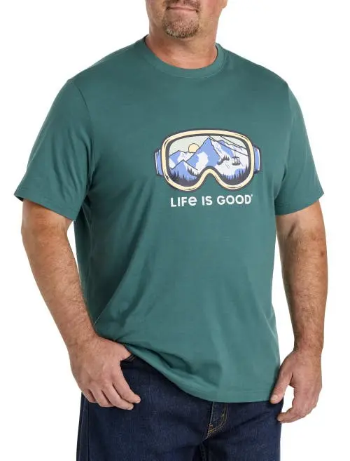 LIFE IS GOOD Big & Tall Ski Goggles Graphic Tee
