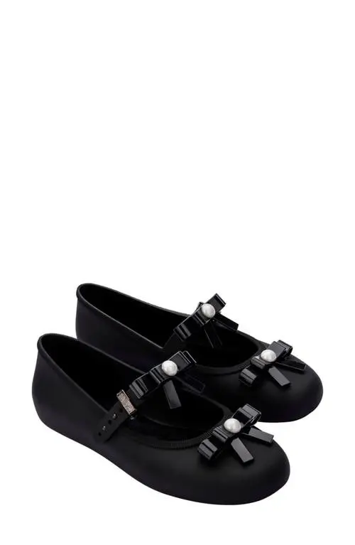 Melissa Soft Ballerina Bow Mary Jane Flat - Black