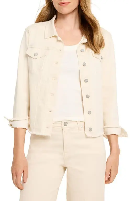 NIC+ZOE Essential Fray Hem Denim Trucker Jacket - Canvas
