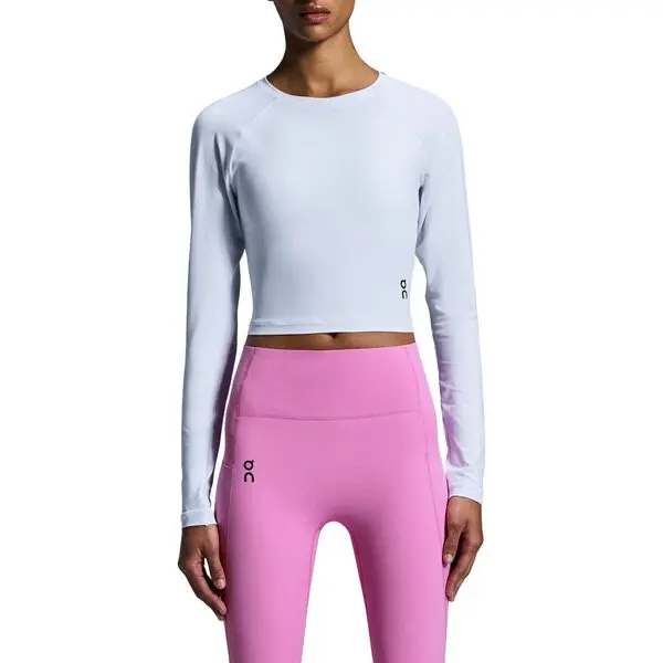 On Studio Long Sleeve Cropped Top - White