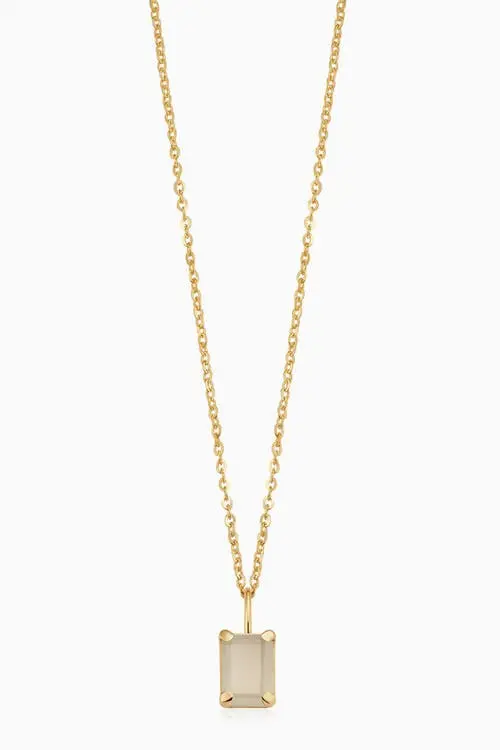 ORADINA 14k Yellow Gold Pendant Necklace - Moonstone - June