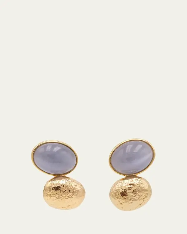 GRAZIA AND MARICA VOZZA Opticol Quartz And Gold Nugget Stud Earrings