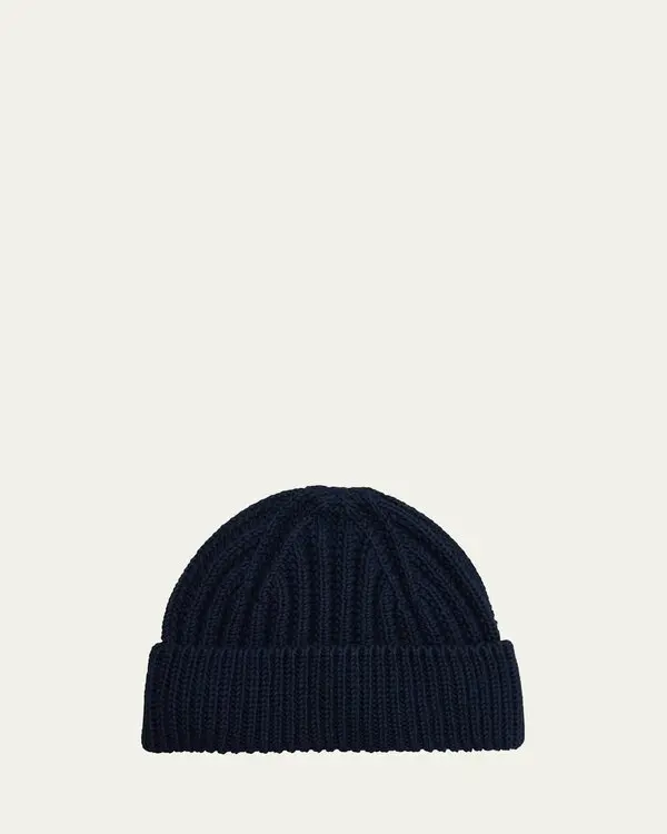 Loro Piana Moltrasio Ribbed Cotton Beanie - Blue/navy