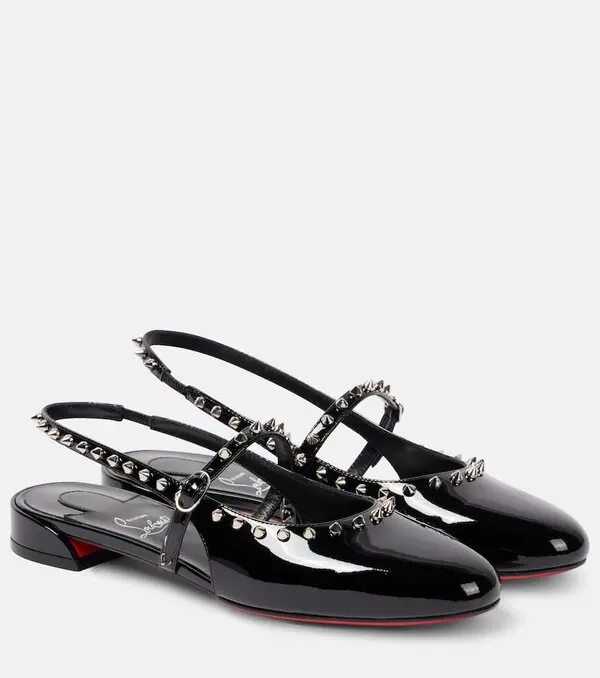 CHRISTIAN LOUBOUTIN Sweet Janispikes Slingback Flats