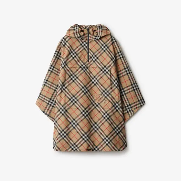 Burberry Packaway Check Twill Cape - Sand