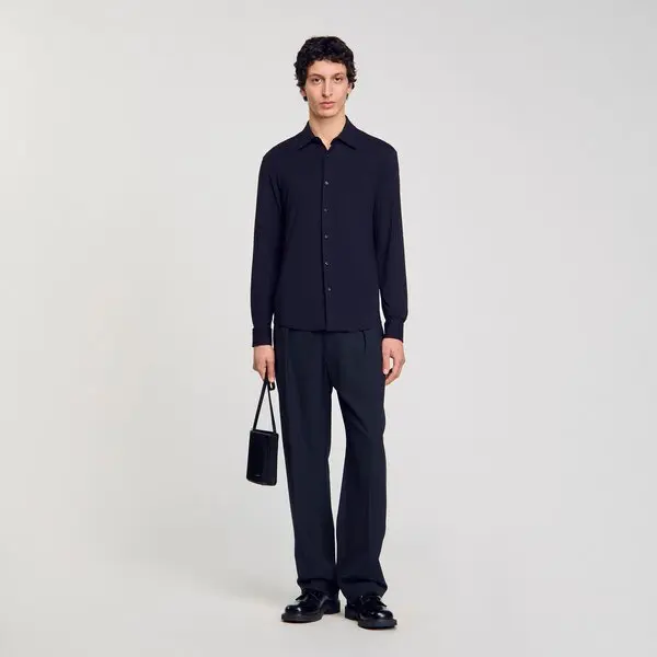 Sandro Jersey Shirt - Navy Blue