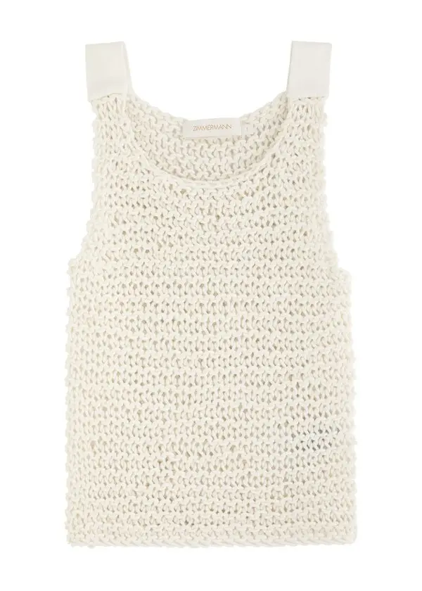 Zimmermann Illuminate Open-knit Cotton Tank