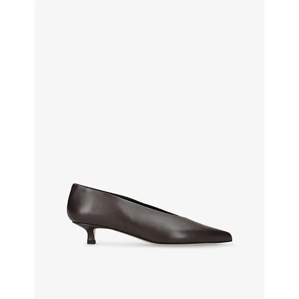 AeydĒ Clara Pointed-toe Heeled Leather Pumps - Dark Brown
