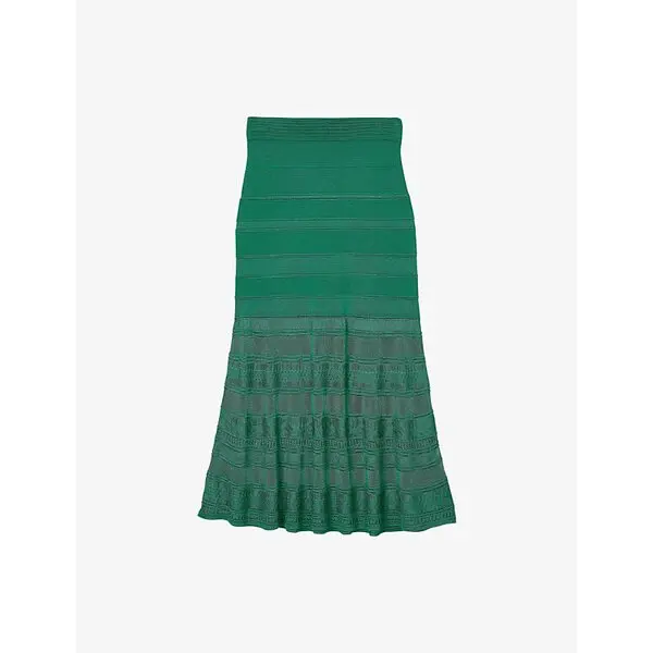 Sandro High-rise Knitted Midi Skirt - Verts