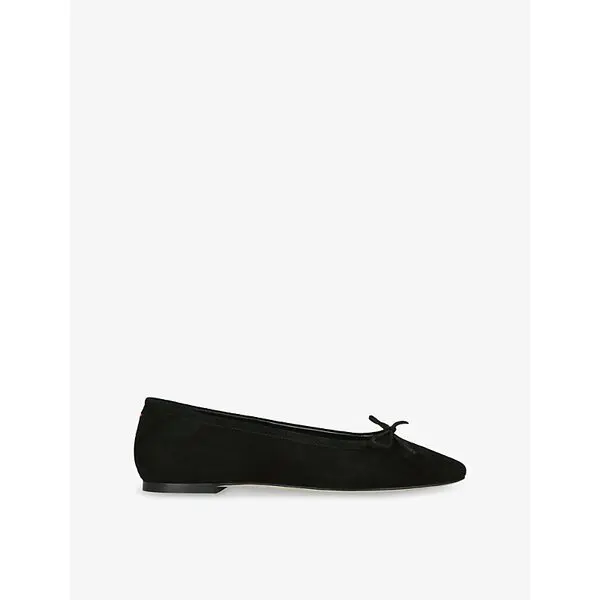 AeydĒ Delfina Suede Ballerina Flats - Black