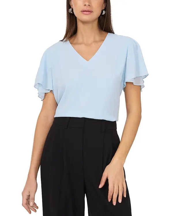 Vince Camuto Tulip Sleeve Top - Frozen