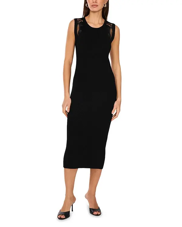 Vince Camuto Lace Shoulder Sleeveless Midi Dress