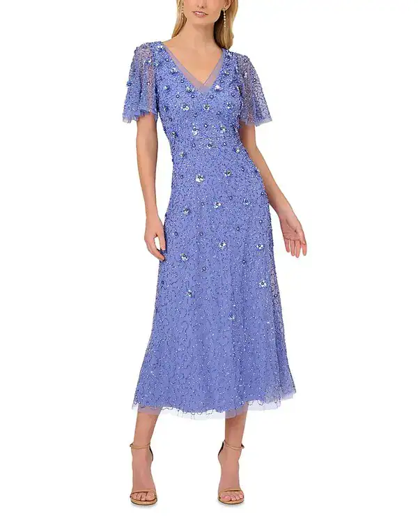 long sleeve formal dresses petite Mac Duggal - Embellished High Neck Long Sleeve A Line Gown