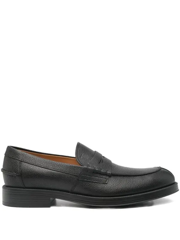 TOD'S Leather Penny Loafers - Black