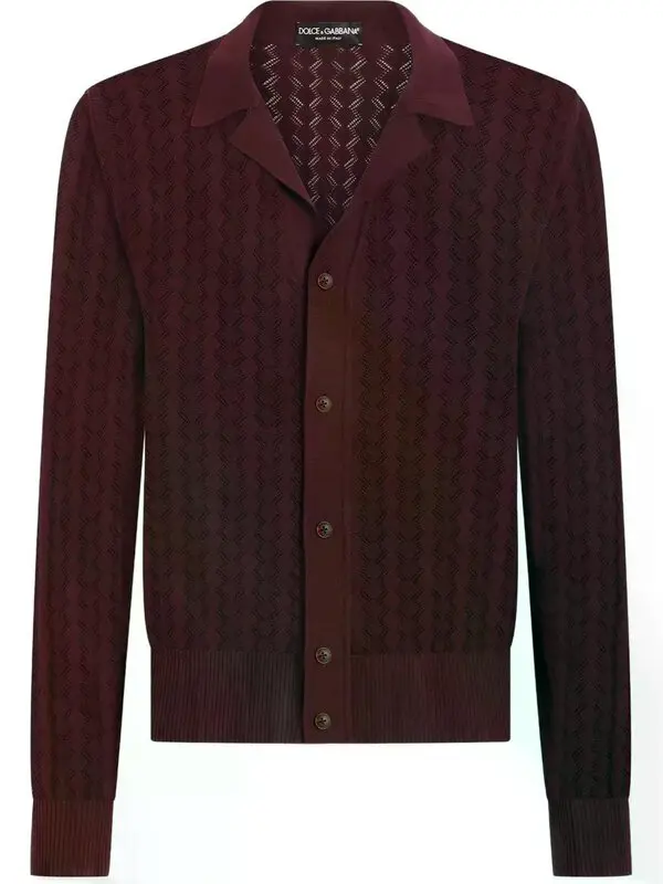 Dolce & Gabbana Zigzag-knit Cardigan - Red