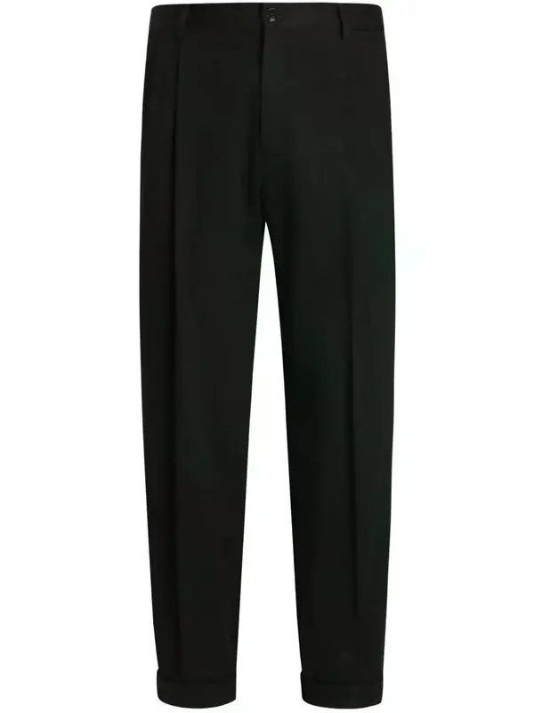 Dolce & Gabbana Folded-edge Trousers - Black
