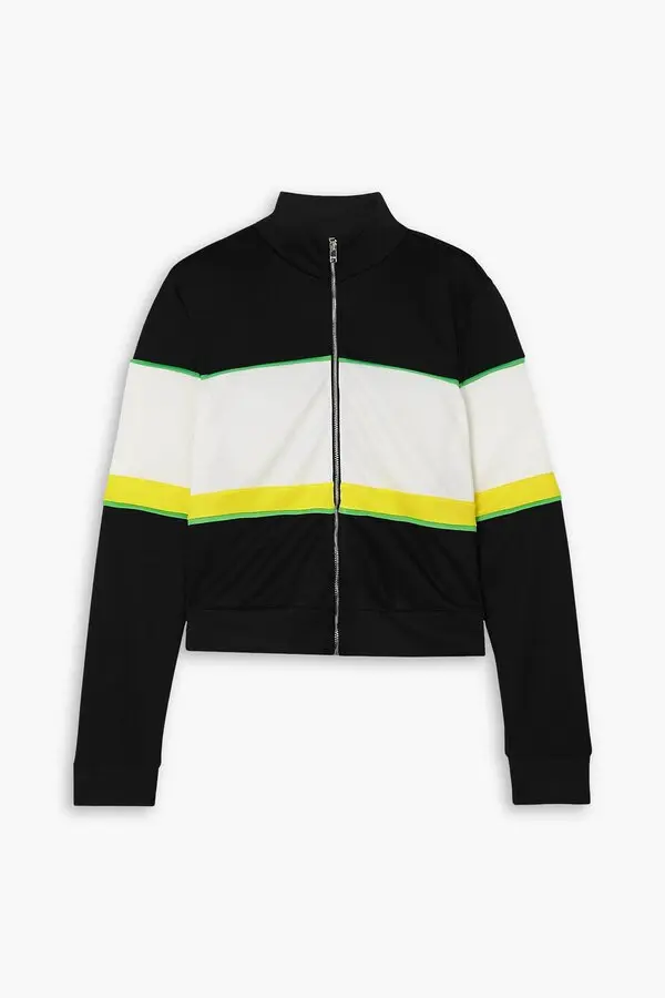 GANNI Striped Appliquéd Jersey Track Jacket