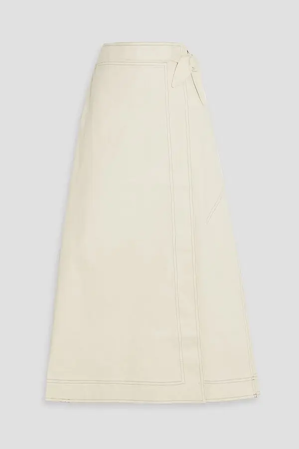 GANNI Cotton-blend Midi Wrap Skirt