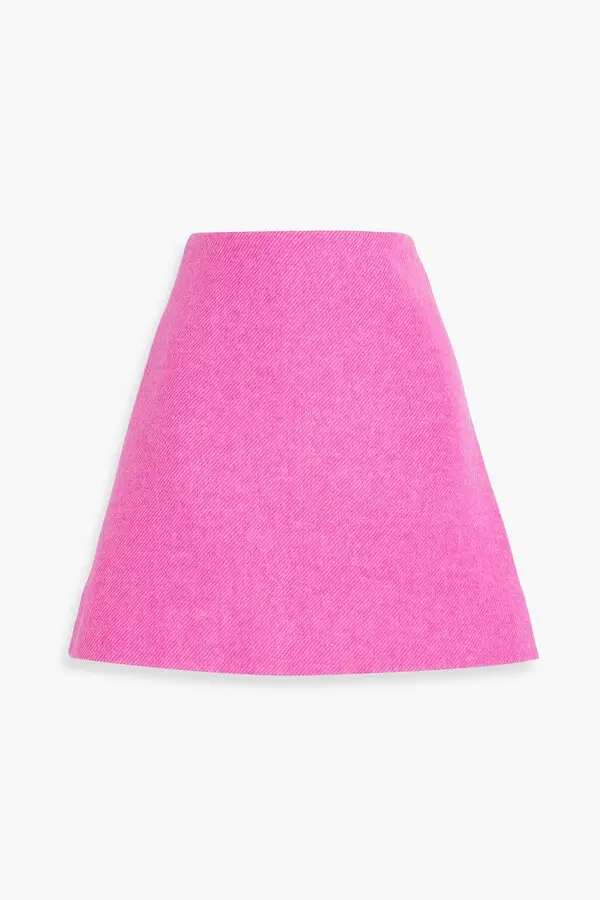 GANNI Wool-blend Mini Skirt - Bright Pink