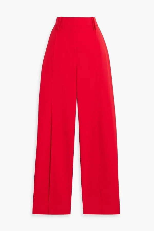 GANNI Pleated Twill Wide-leg Pants