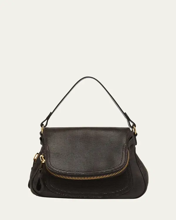 TOM FORD Jennifer Medium Shoulder Bag In Lizard-embossed Leather