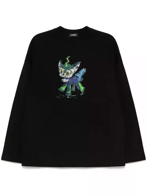 We11Done Monster Drawing T-shirt - Black