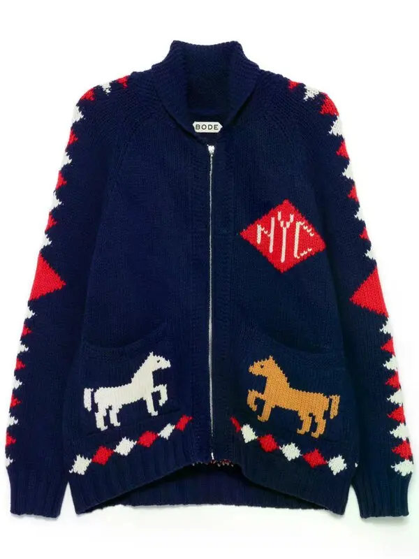 BODE Diamond Corral Cardigan - Blue