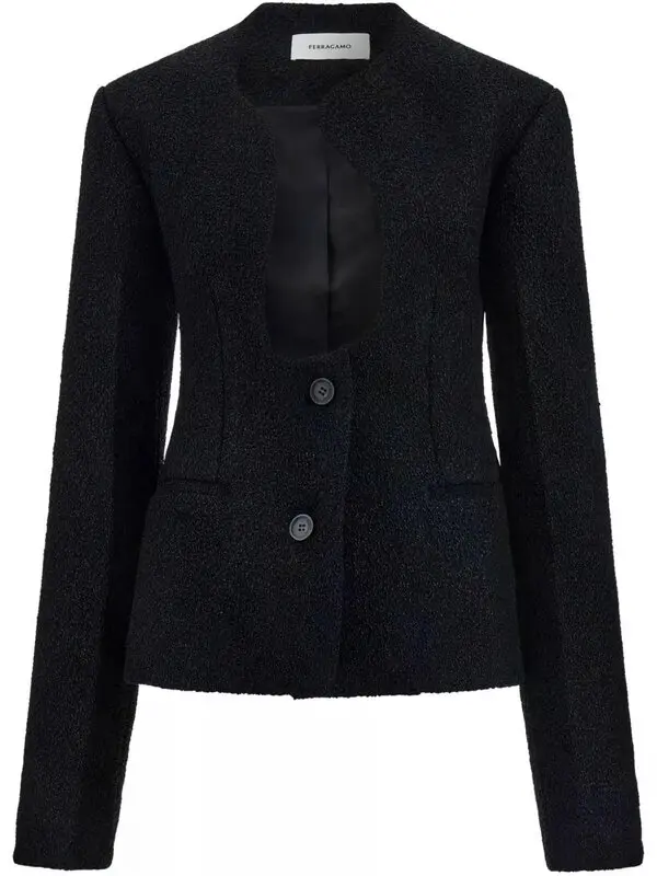 FERRAGAMO Single-breasted Blazer - Black