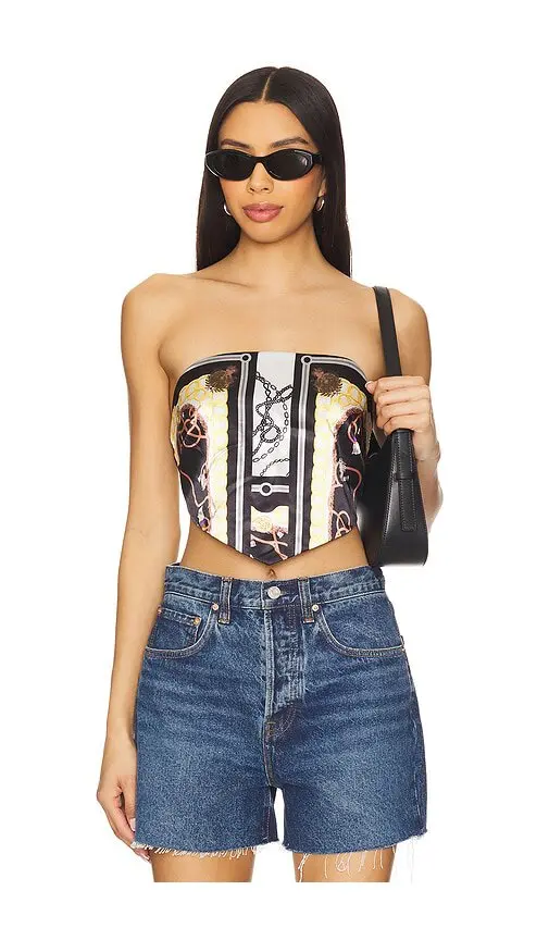 Superdown Sophia Bandana Top - Black Chain