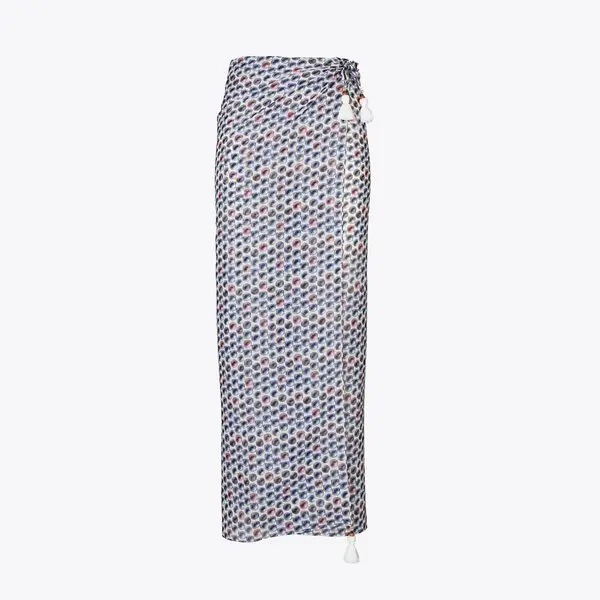 Tory Burch Silk Pareo - Blue Candy Dots