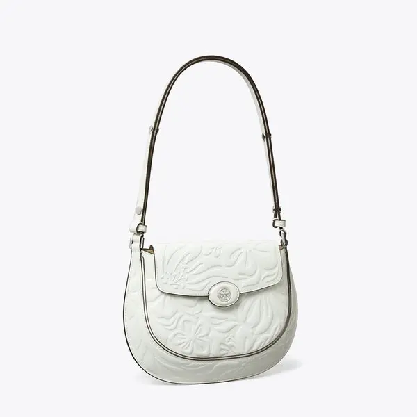 Tory Burch Robinson Floral Embossed Saddlebag