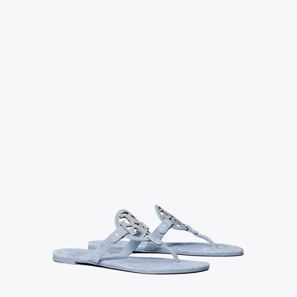 Tory Burch Miller Printed Suede Sandal - Blue Cloud