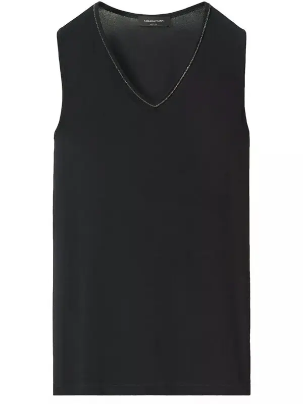Fabiana Filippi Beaded Trim Vest - Black