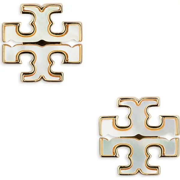 Tory Burch Kira Mother-of-pearl Stud Earrings - Tory Gold / Mother Of Pearl