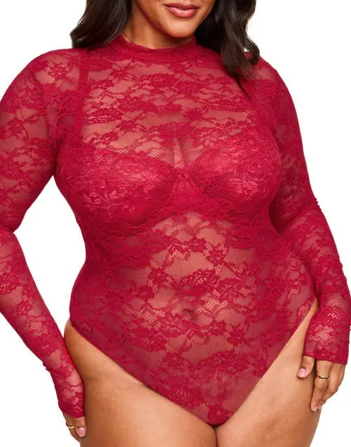 ADORE ME Meredith Lace Bodysuit - Dark Red