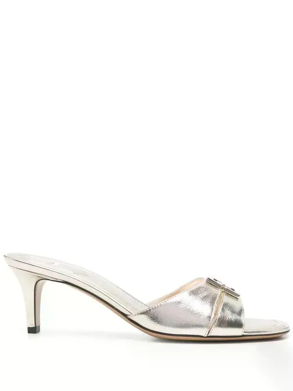 Fendi 55mm Ffold Mules - Gold