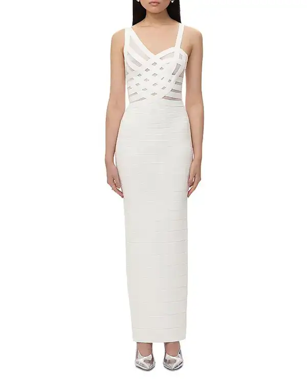 Buy Herve Leger Adeline Gown - Alabaster At 70% Off | Editorialist