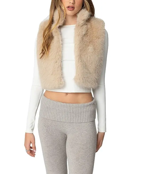 EDIKTED Faux Fur Vest