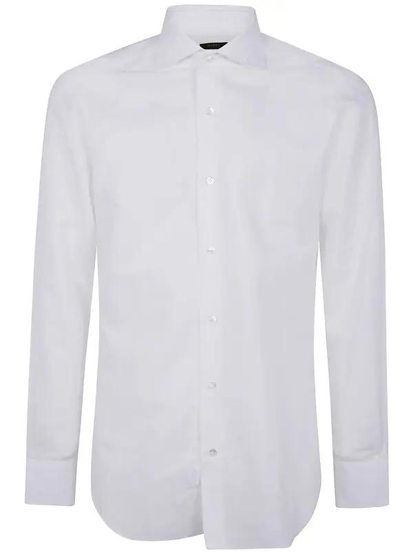 BARBA NAPOLI Classic Cotton Linen Shirt - White