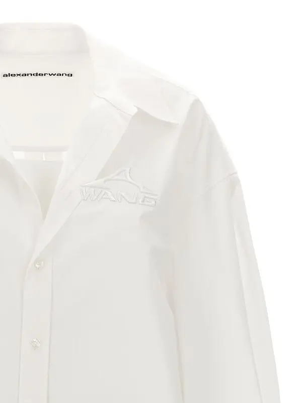 Alexander Wang Oversized Shirt With Graphic Embroidery - White