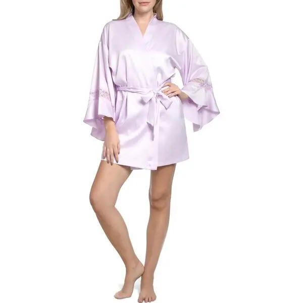 IN BLOOM BY JONQUIL Lace Trim Satin Robe